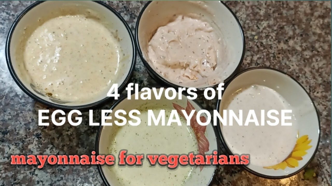 Egg Less Mayonnaise in 2minutes with 4 different flavors#mayonnaise# ...