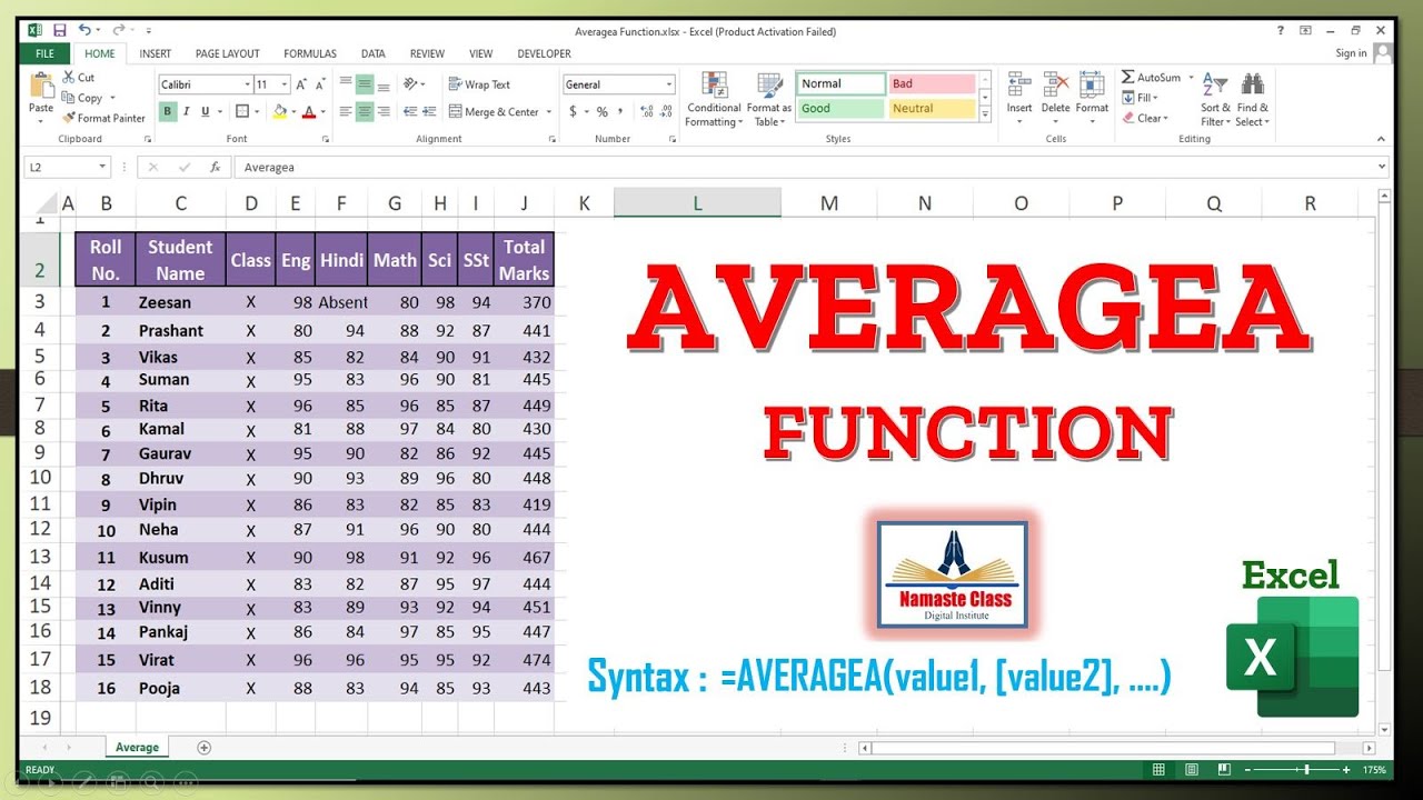 Use Of Averagea Function In Excel AVERAGEA Function Details Use Of Averagea Function In Excel AVERAGEA Function Details