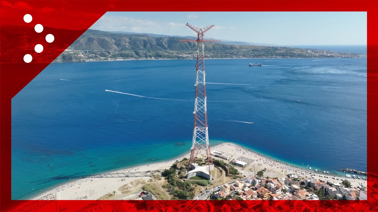 Ponte di Messina, drone in volo sullo stretto e sull'area dove dovrebbe ...