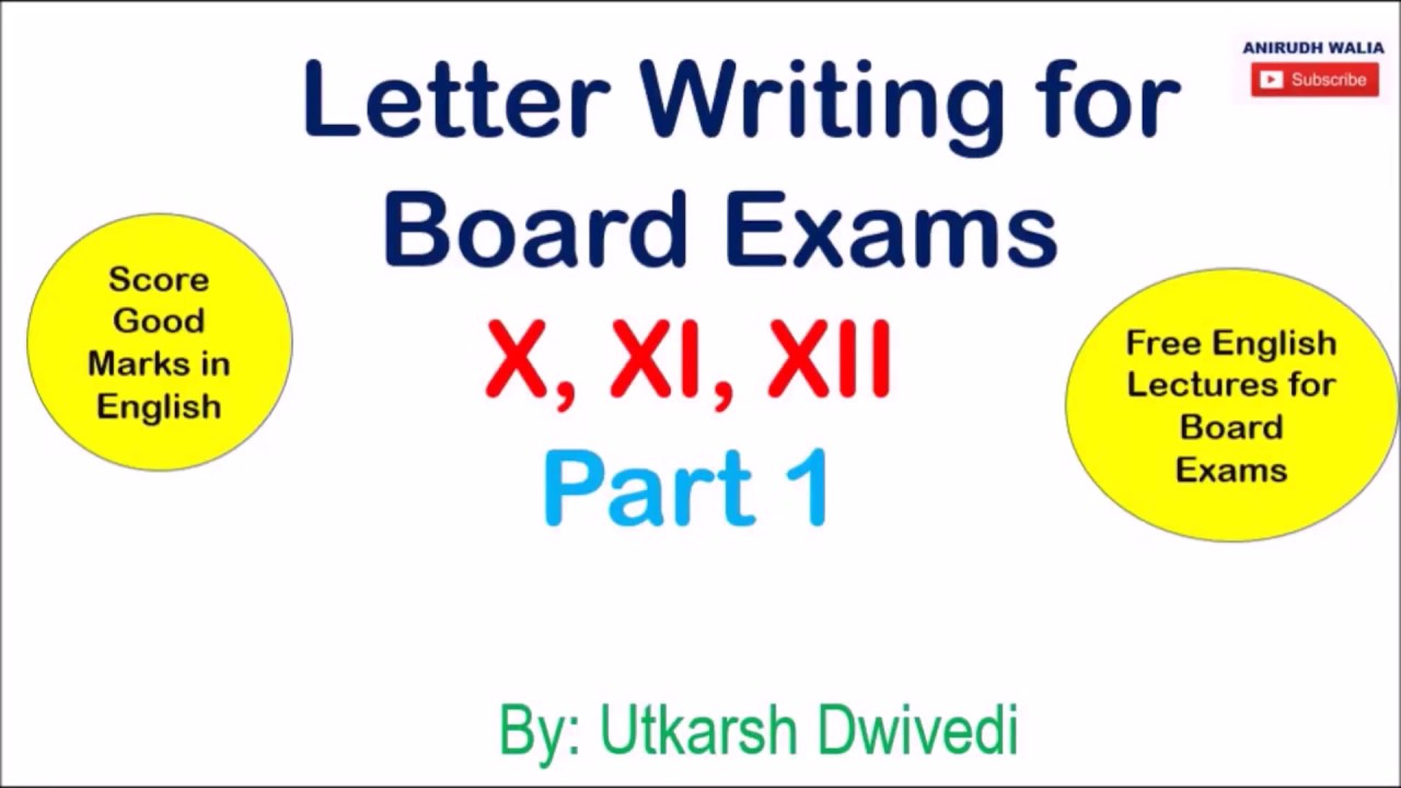 English Lectures for Board Exams || Letter Writing || Formal Letters ...