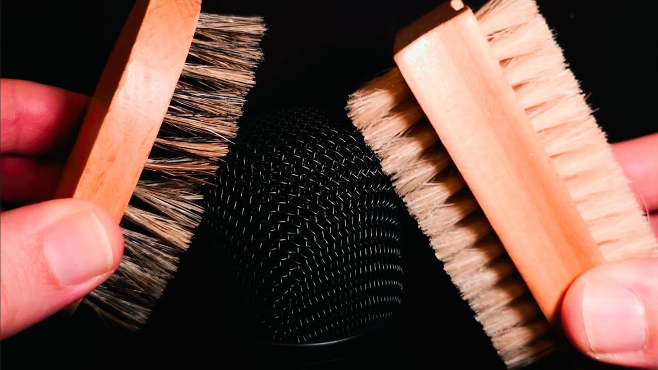 ASMR Deep ear mic brushing & mic scratching | bristle brush - YouTube