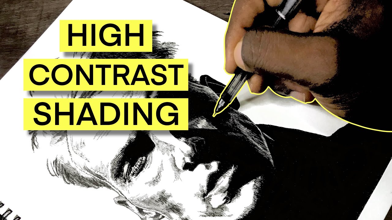 How to draw high contrast portraits using the hatching shading ...