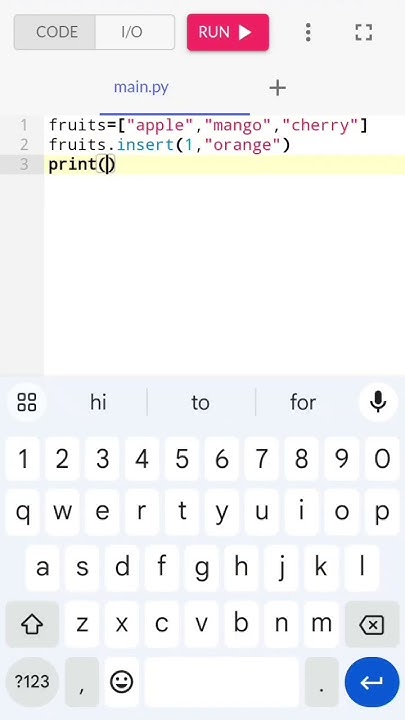 Python List Insert Method Python Tutorial Shorts Python Arrays Programming Youtube