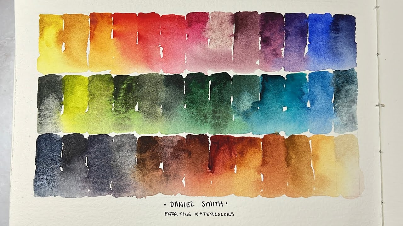 Daniel Smith Watercolor Palette | Swatch and Paint - YouTube