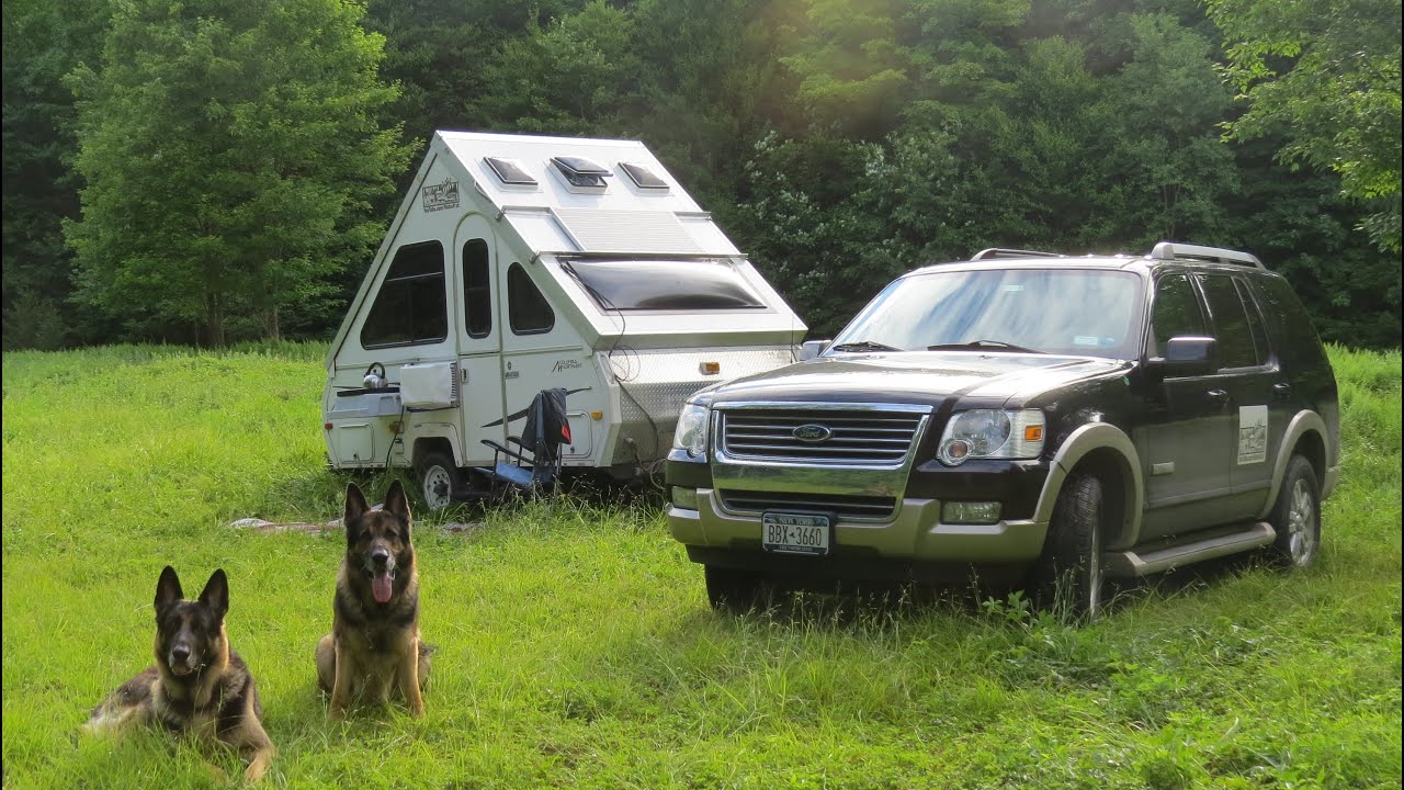 Aliner Aframe Popup Boondocking in NY ADK - YouTube