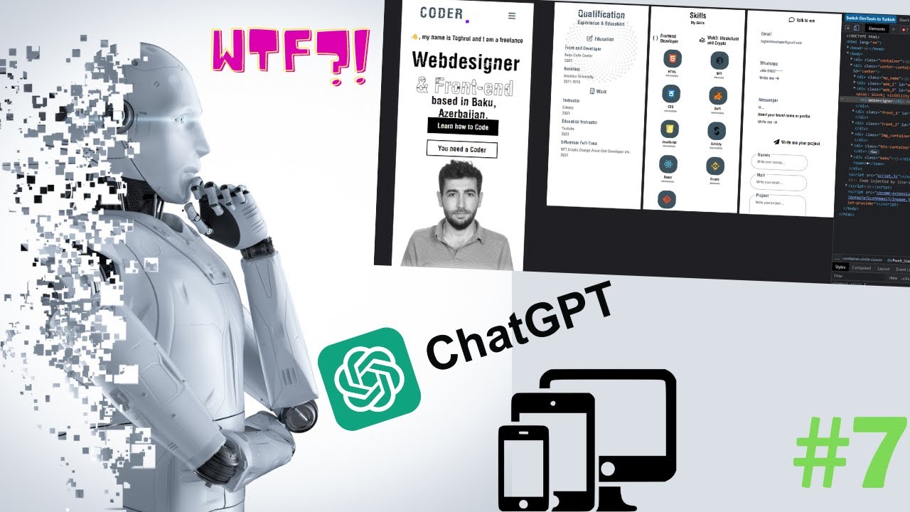 Şəxsi Portfolio Saytı Necə Yaradılır | Responsive Design| | ChatGPT| | Cursor Pointer |Bölüm #7 ...