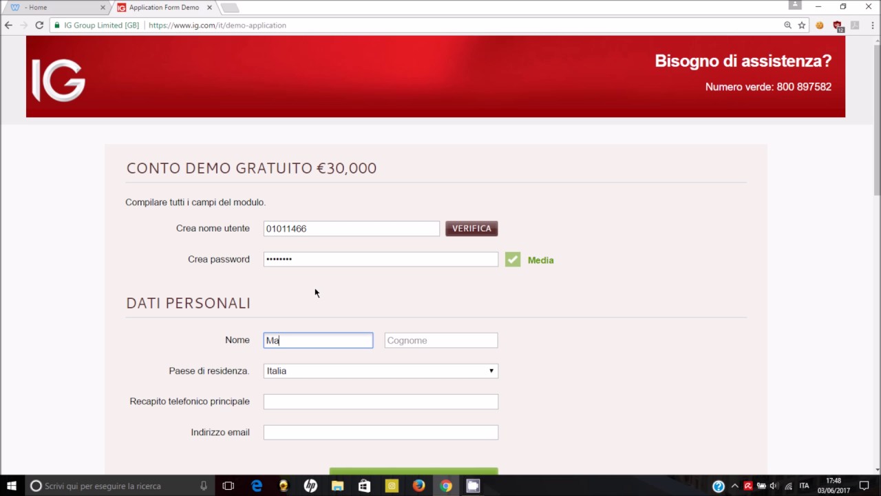 Come aprire un account Demo con IG - YouTube