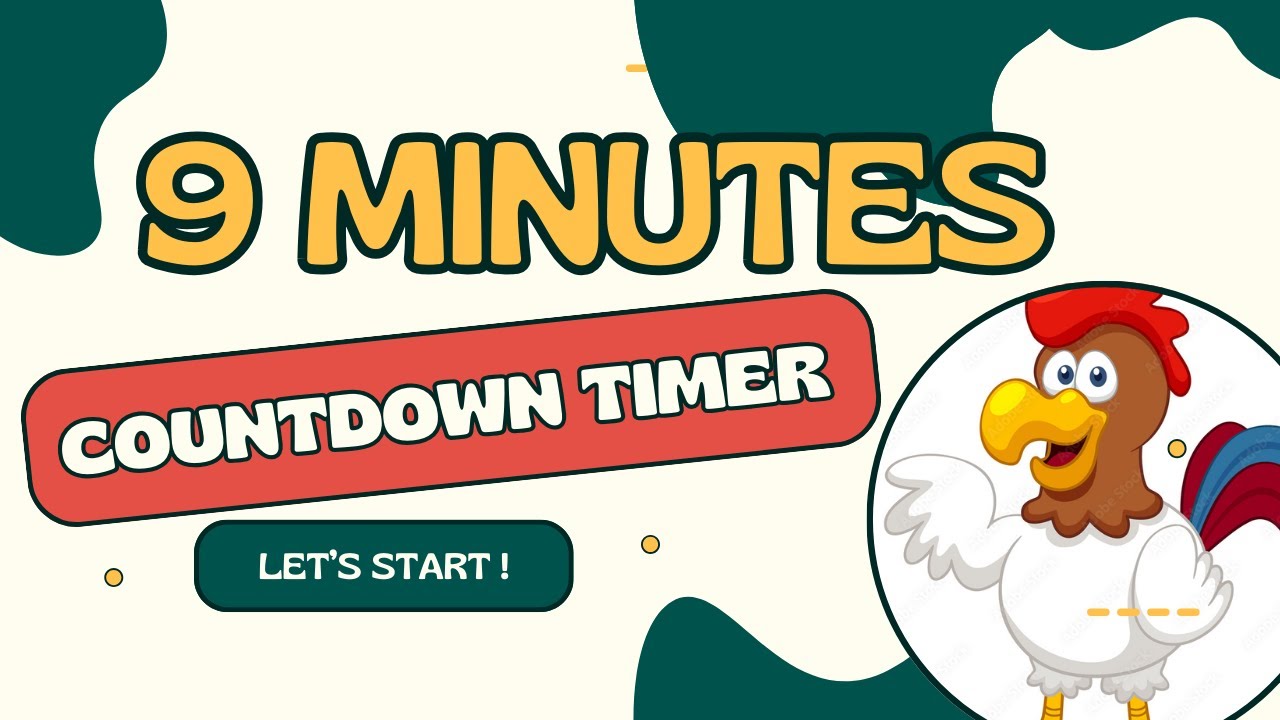 🐔 Chicken countdown timer from 9 minute to zero in minutes and seconds ...