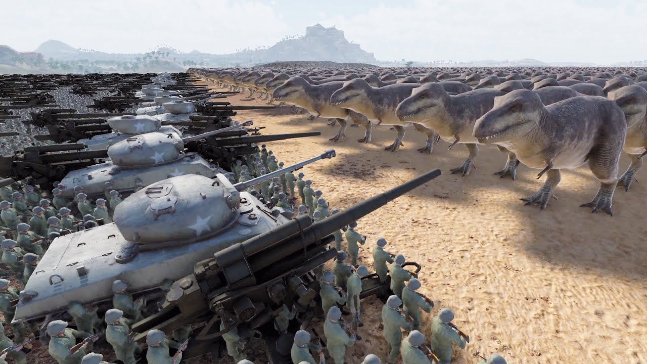 100,000 T-REXES VS WW2 ARMY - UEBS 2 - Ultimate Epic Battle Simulator 2 ...