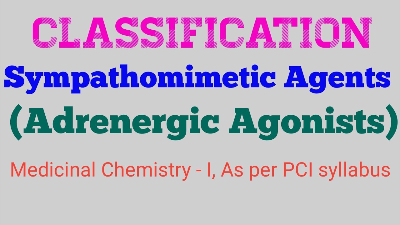 Classification of Sympathomimetic Agents | Adrenergic Agonists ...