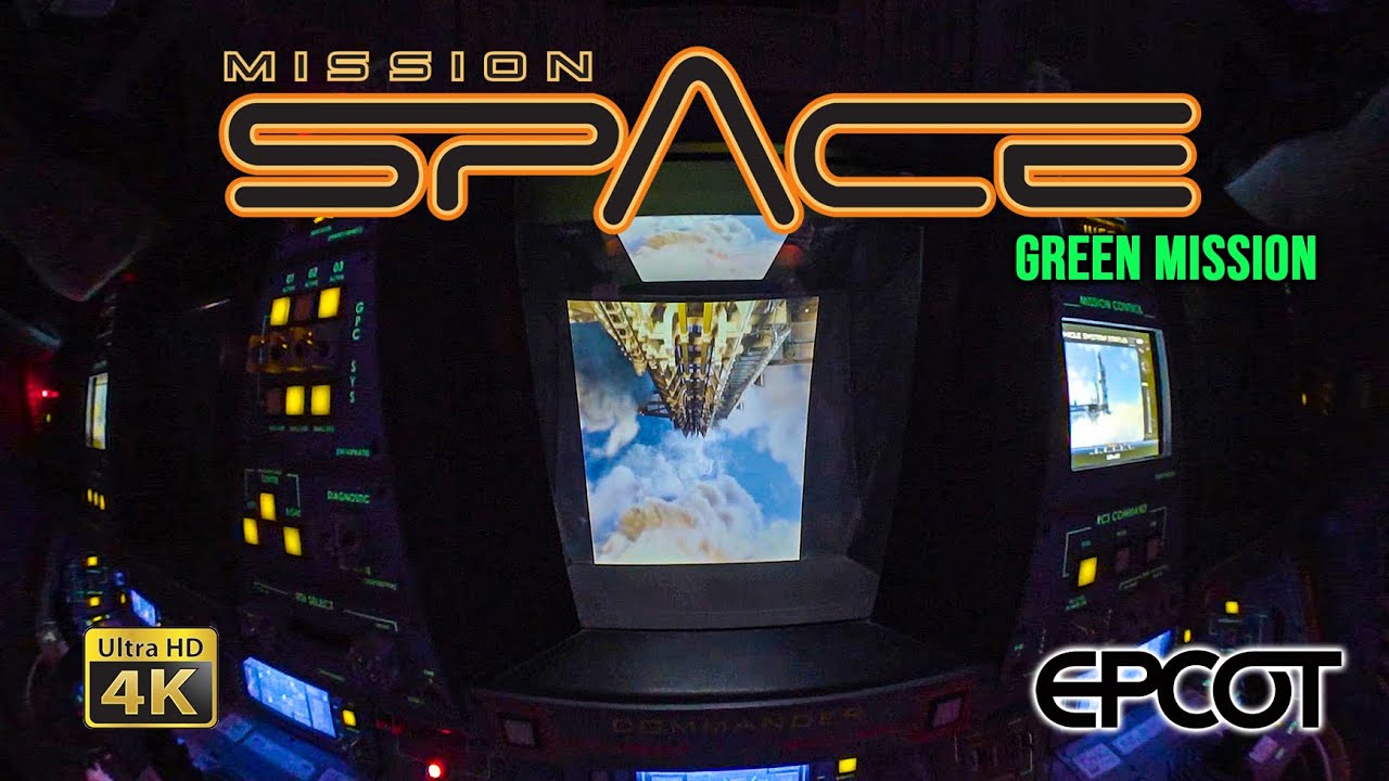Mission Space Green Low Light Wide Angle 4K POV with Queue EPCOT Walt ...