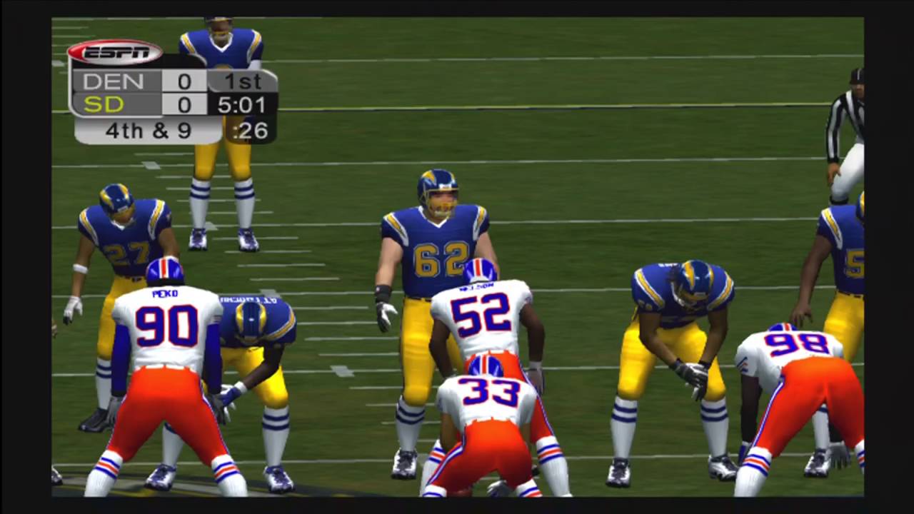 ESPN NFL 2K5 Football Week 6 Broncos @ Chargers TNF - YouTube