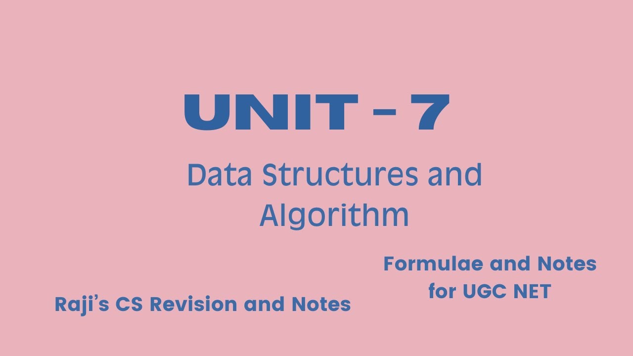 Data Structures and Algorithm - Important Formulae and Notes - YouTube