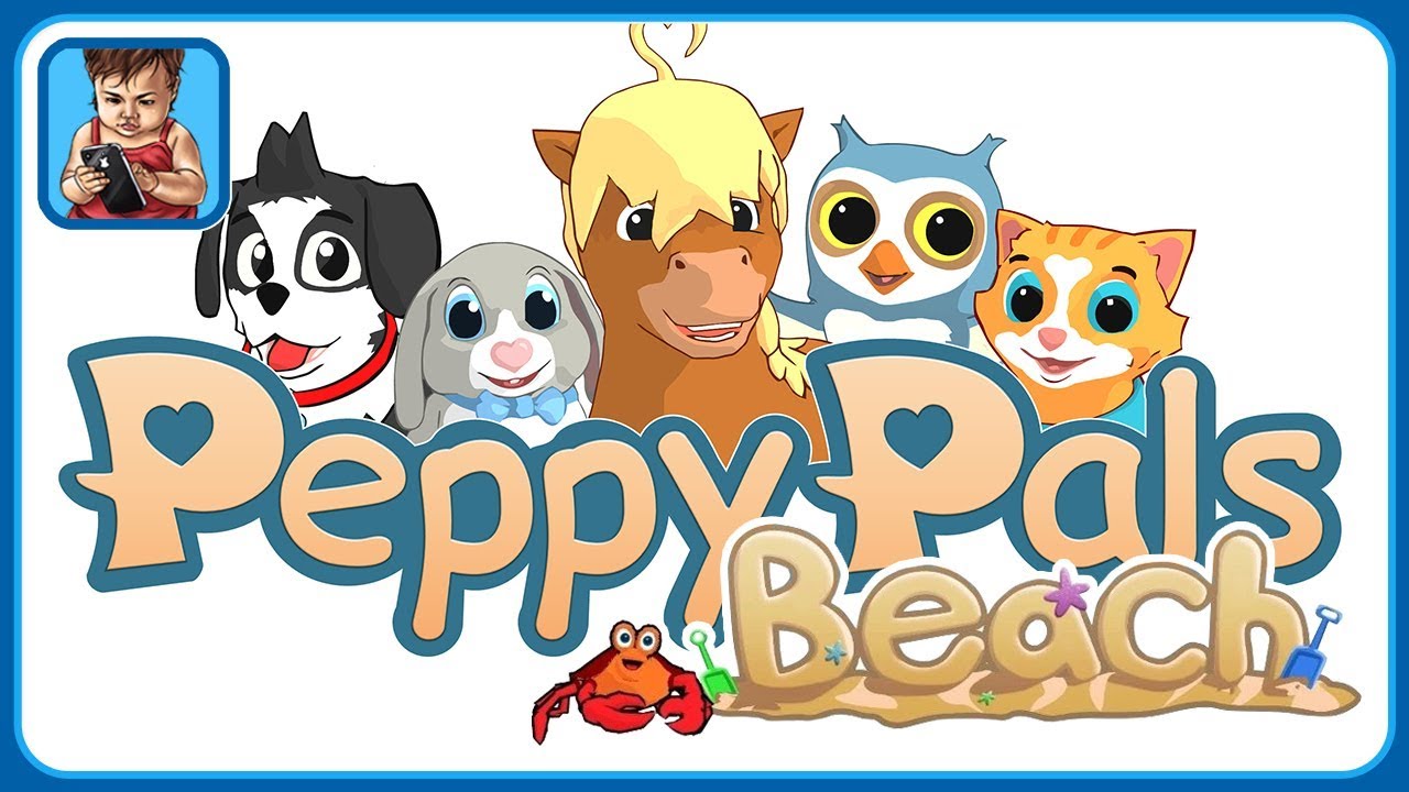 Друзья зверята отдыхают на пляже в игре для детей Peppy Pals Beach ...