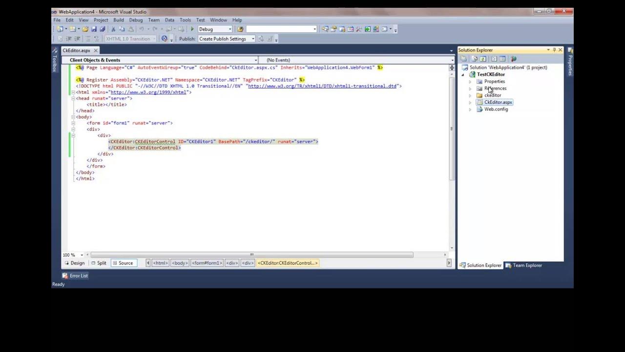 How to integrate CKEditor with ASP NET Application - YouTube