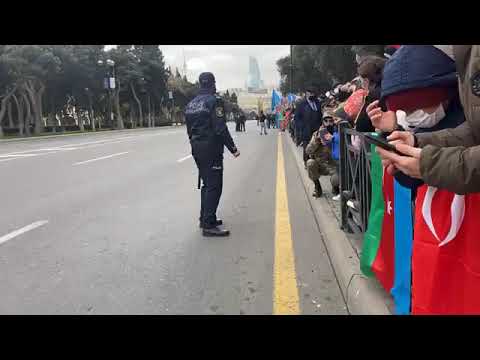 AZERBAYCAN AZADLIK MEYDANINDA TARİHİ ANLAR KARABAĞ ZAFER KUTLANIYOR...!