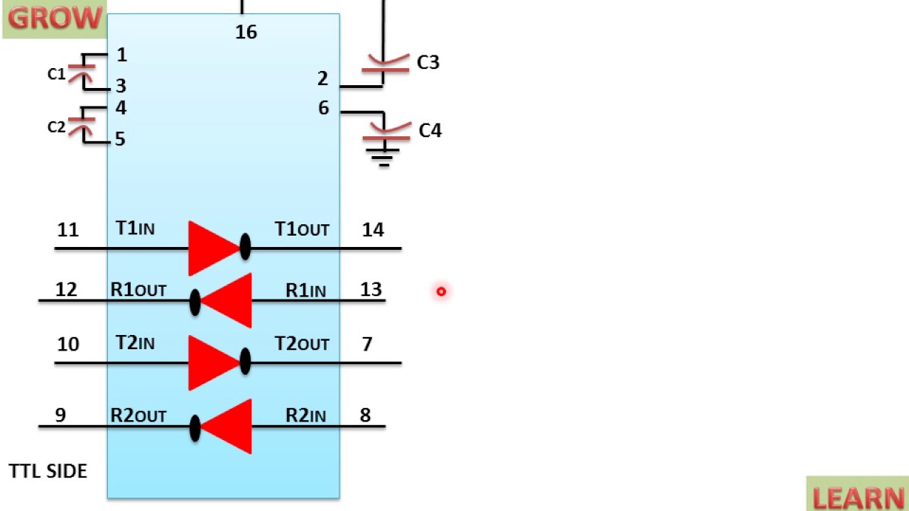 8051 Connection To RS232(MAX232)(हिन्दी) - YouTube