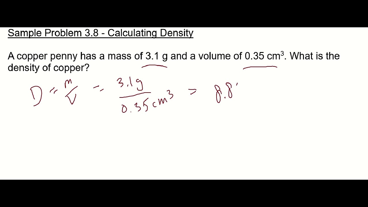 Sample Problem 3.8 - Calculating Density - YouTube