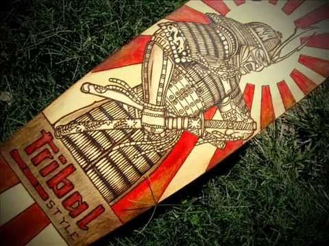 Tribal Style Samurai Longboard - YouTube