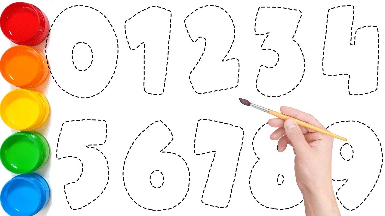 Let's Learn How to Draw and Paint Numbers for Kids Easy // Step by Step ...