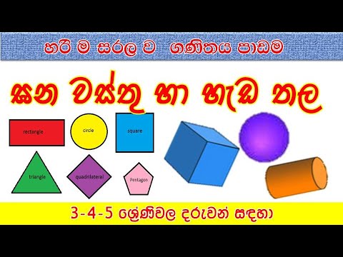 හැඩ තල හා ඝන වස්තු | Shapes | Gana wasthu heda thala | Grade 3, 4, 5 ...
