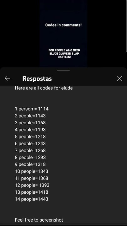 all codes for elude glove slap battles - YouTube