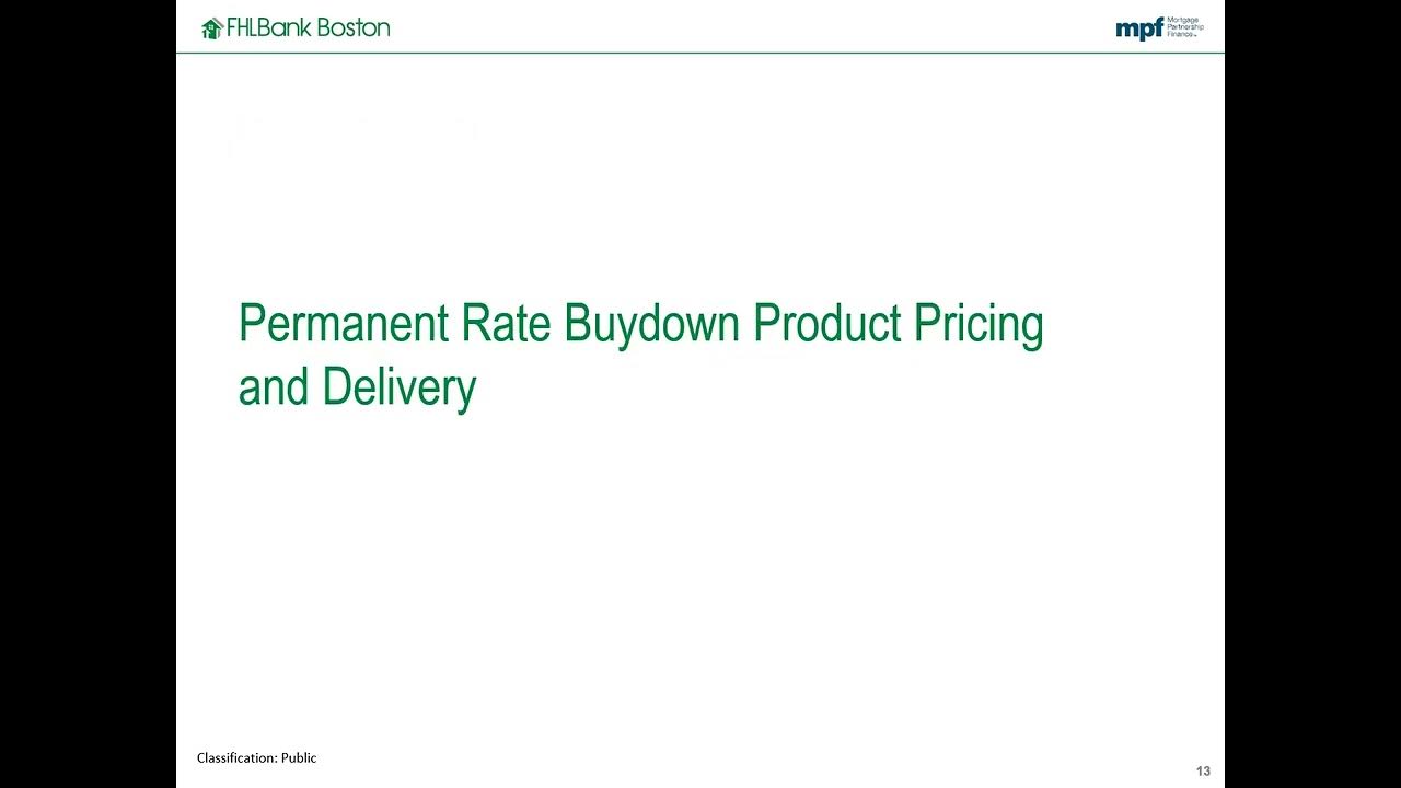 MPF Permanent Rate Buydown Training - YouTube