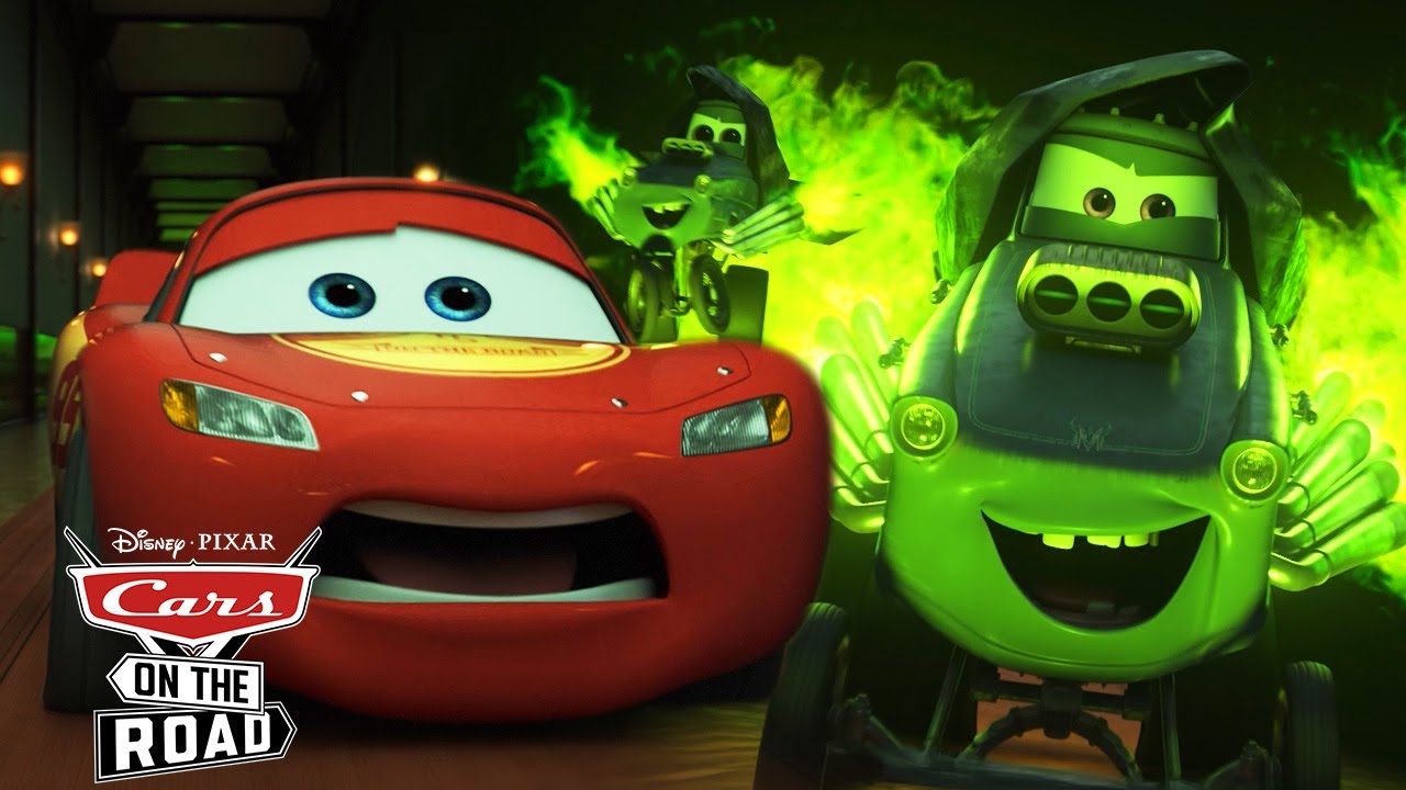 Ghost Cars Chase Lightning McQueen in Cars on the Road | Pixar Cars ...