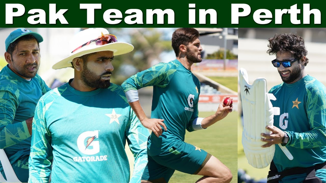 Pak team practice at Perth Stadium for 1st test match against Australia ...