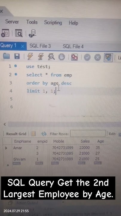 Sql Query 👆😊 Get The 2nd Largest Ranking Limit Query Excel Advanceexcel Viralvideo Sql
