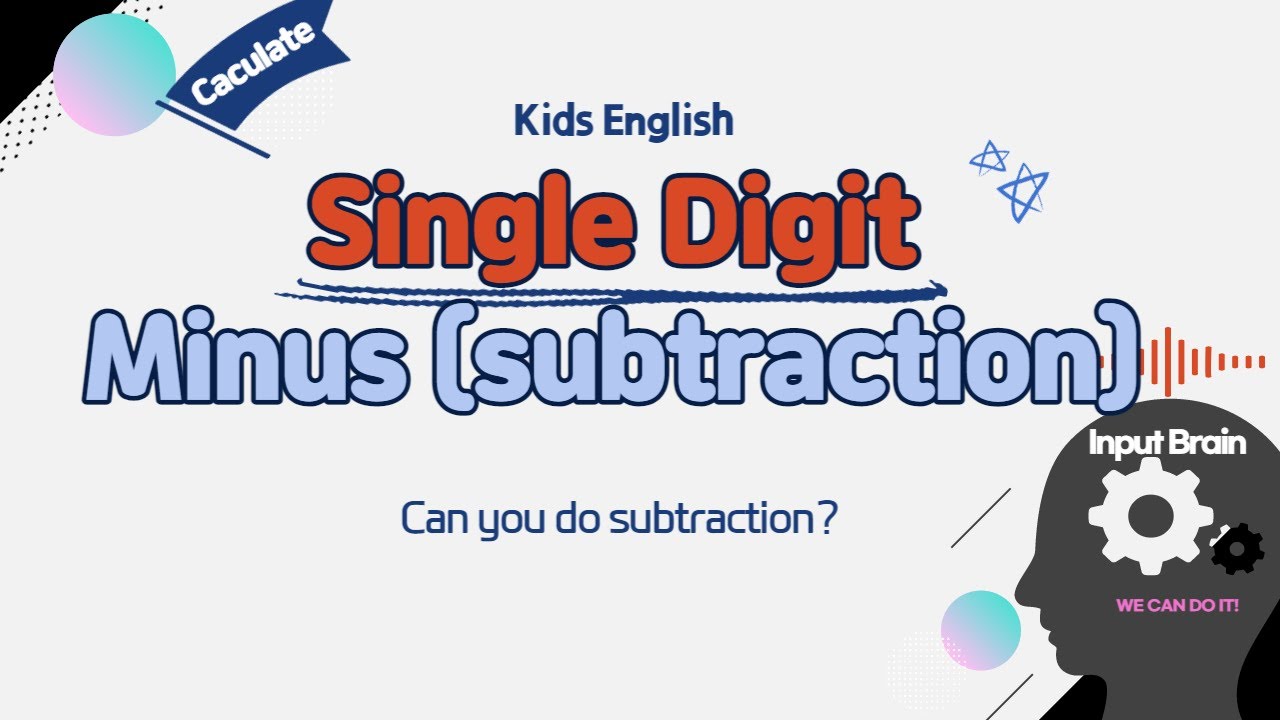 Single digit subtraction (caculate minus) - kids english (어린이 영어 학습/배움 ...