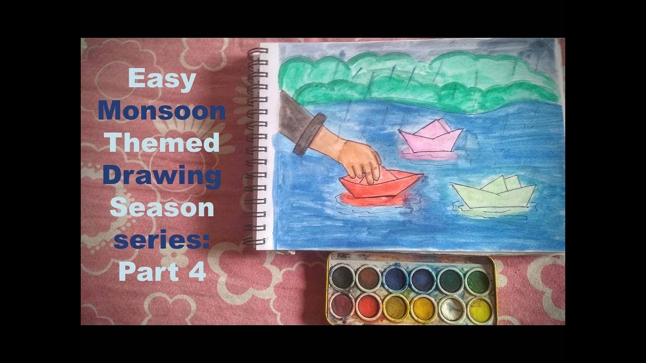 How To Draw An Easy Monsoon Themed Drawing - Season Series // pt. 4 ...