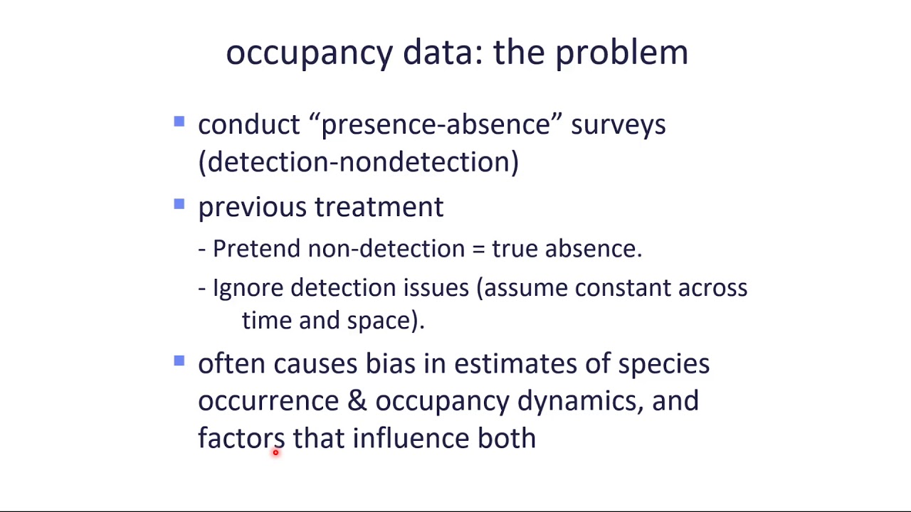 Lecture 12 - Part II(a) - 'single-season occupancy models' - YouTube