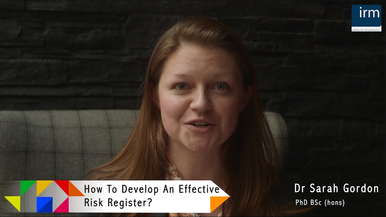 Dr Sarah Gordon How to Develop an effective risk register course - YouTube