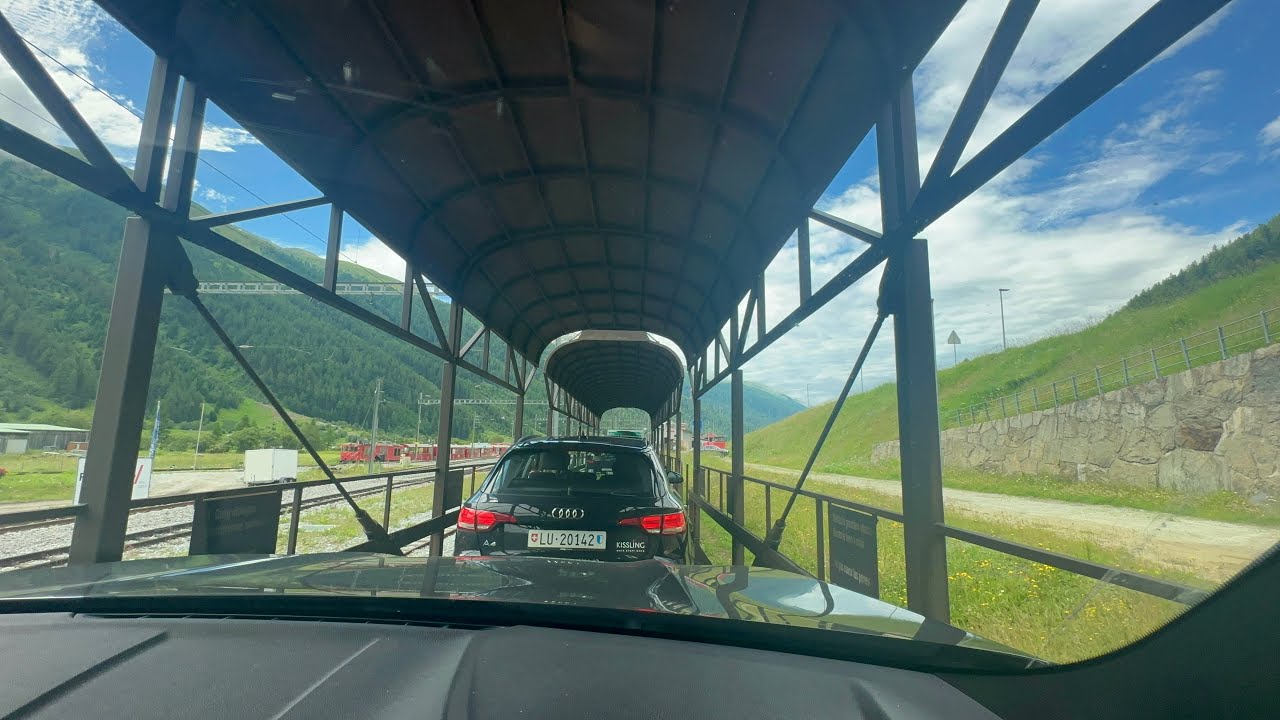 Car train in Swiss alps Switzerland 🇨🇭[ July ] - YouTube
