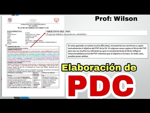 “Elaboración de un PDC fácil y rápido | Tutorial Profe Wilson” - YouTube