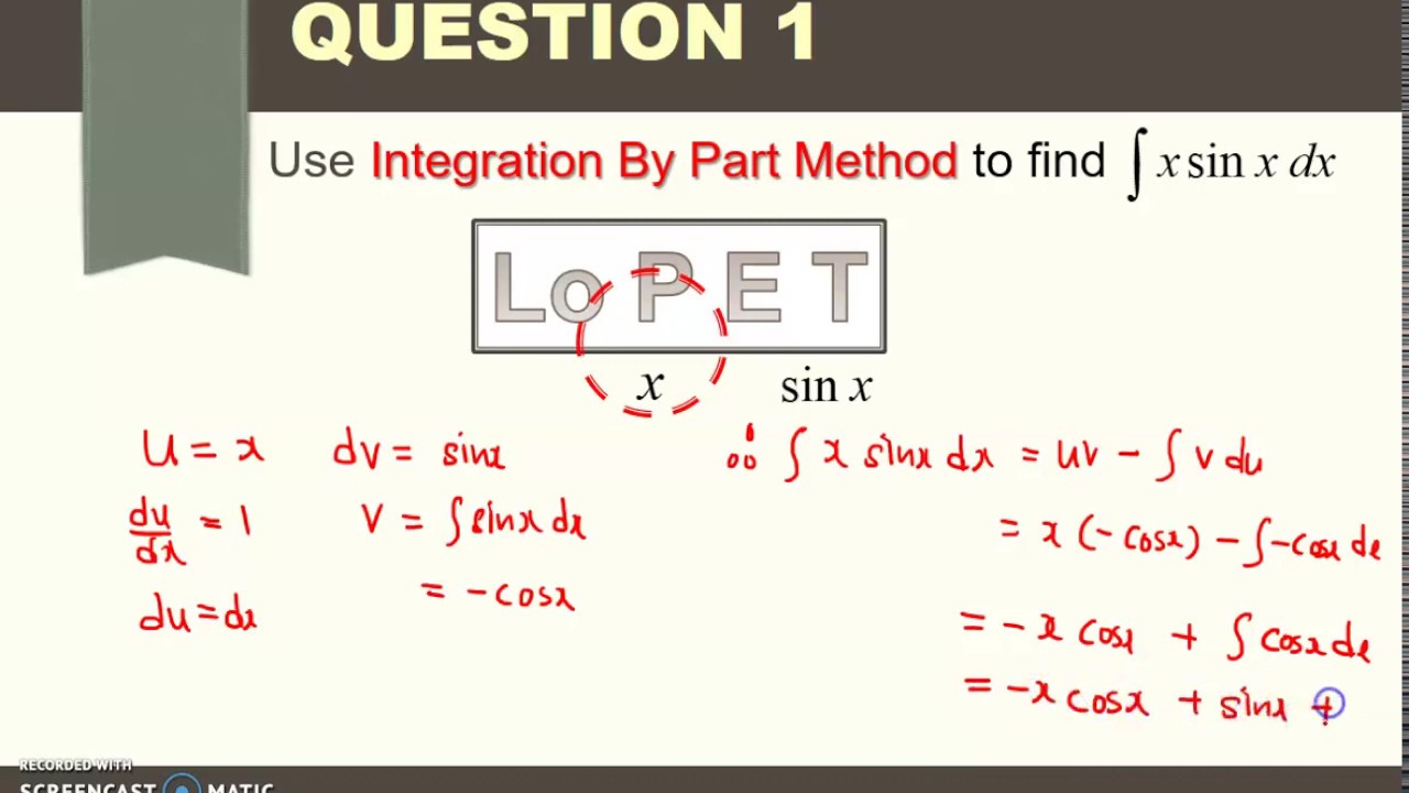 Integration By Part_Question & Answer - YouTube