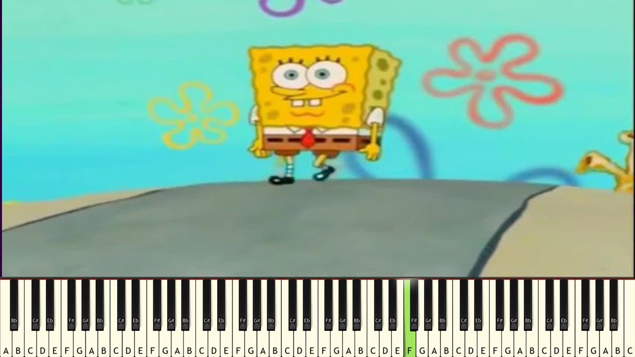 Spongebob Walk MEME - PIANO TUTORIAL - YouTube