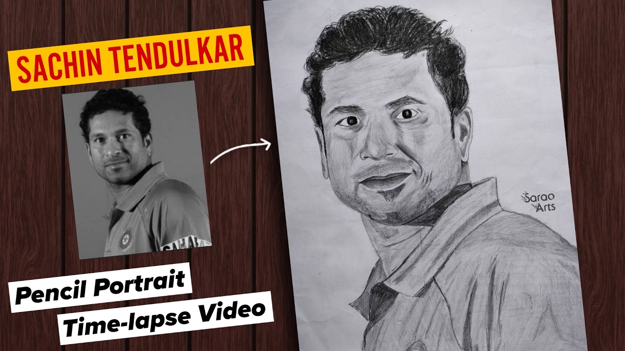 Realistic Pencil Sketch of Sachin Tendulkar | Time-Lapse Drawing Tutorial - YouTube