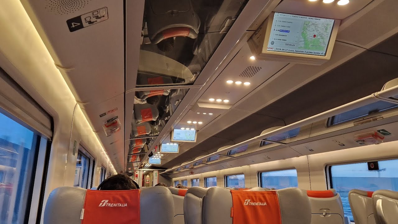 Italian Superfast Train 300 Km/hour my travel from Turin to Rome # ...