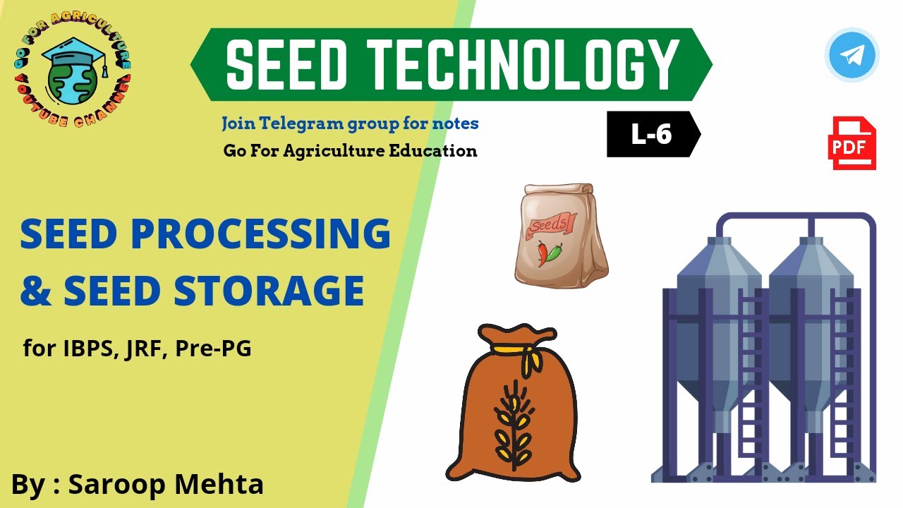 SEED PROCESSING & STORAGE L-6 • Go For Agriculture #seedstorage #icar #bhu #ibps - YouTube