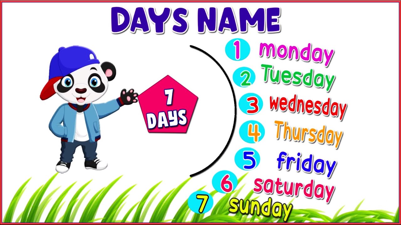 Days Of The Week | Learning English Words For Kindergarten| Vocabulary ...