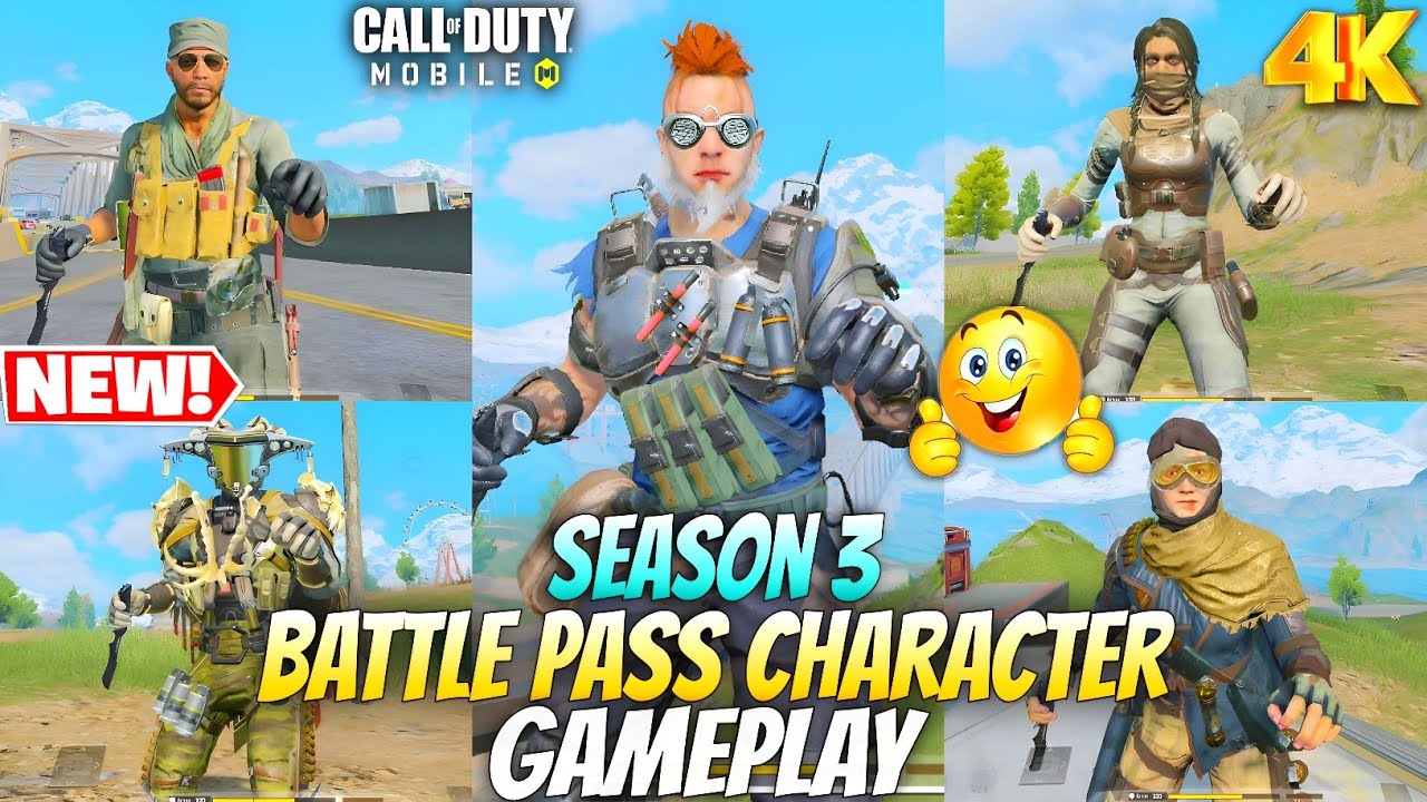 *NEW* Season 3 All Battle Pass Character (2025) Gameplay in Battle ...