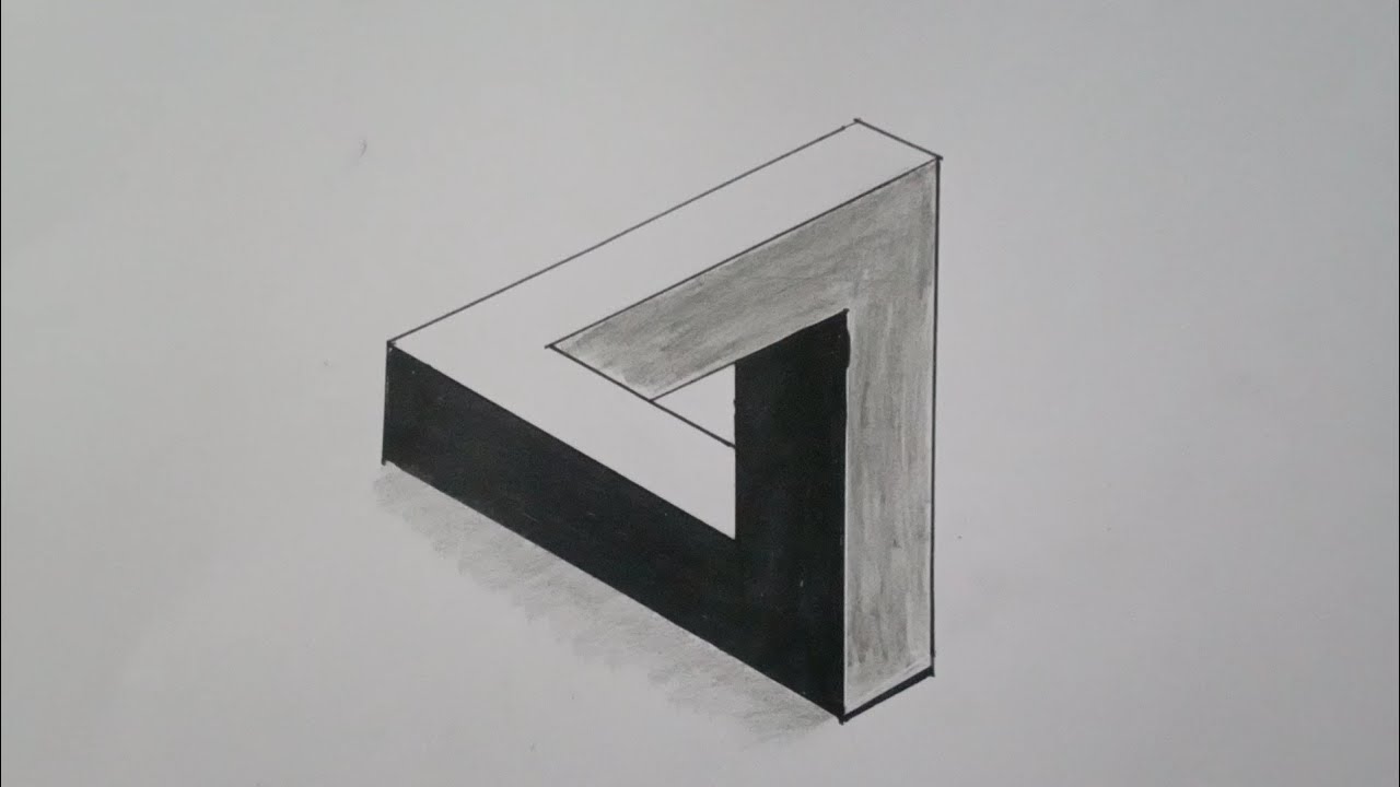 How to draw an impossible Triangle |How to draw a optical illusion ...