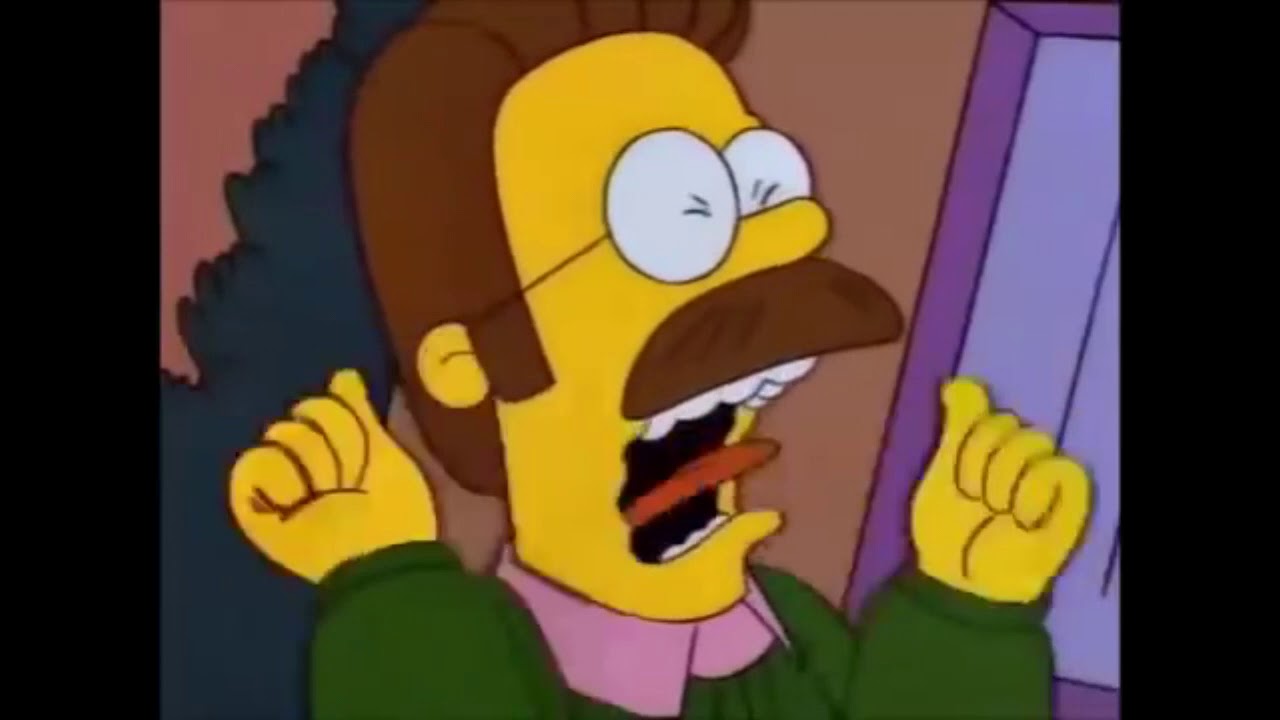 Los Simpson - 1 hora de Ned Flanders gritando como mujer - YouTube