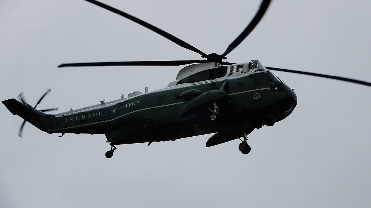 Marine One Helicopters landing at Hollywood Burbank Airport 2018 - YouTube
