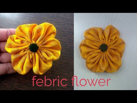 DIY febric flower making at home । homemade febric flower । esey ...