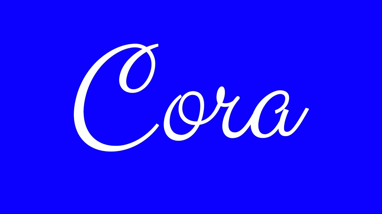 Learn how to Sign the Name Cora Stylishly in Cursive Writing - YouTube