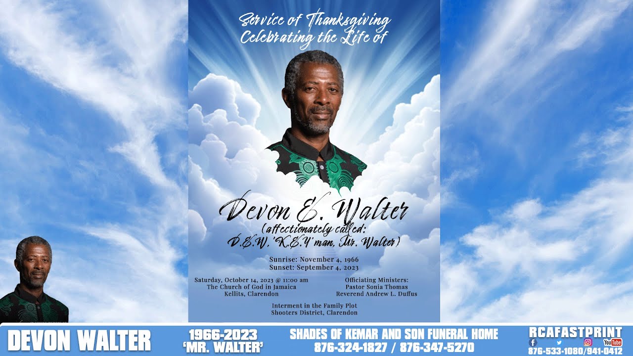 Devon Walter (Mr. Walter) "Home Going" - YouTube