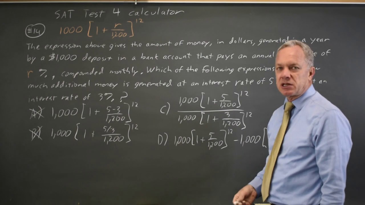 SAT Test 4: Compound interest - question #4-14 - YouTube